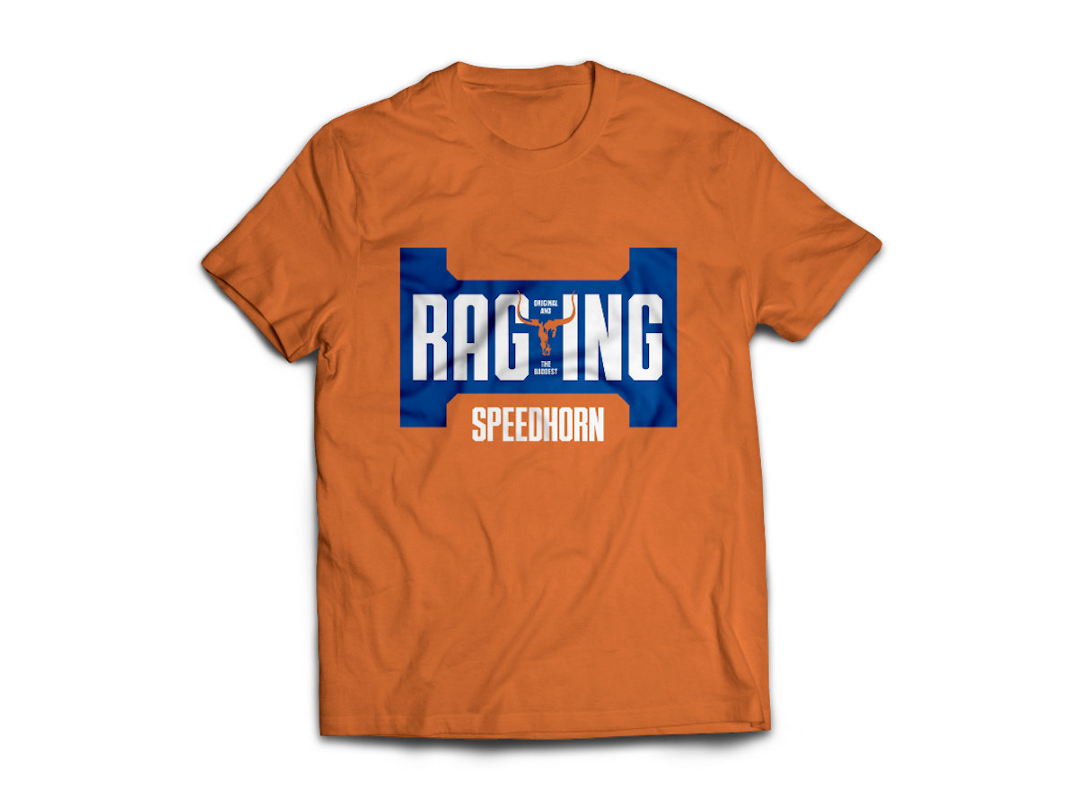 Raging Speedhoen Logo on orange Shirt | Raging Speedhorn