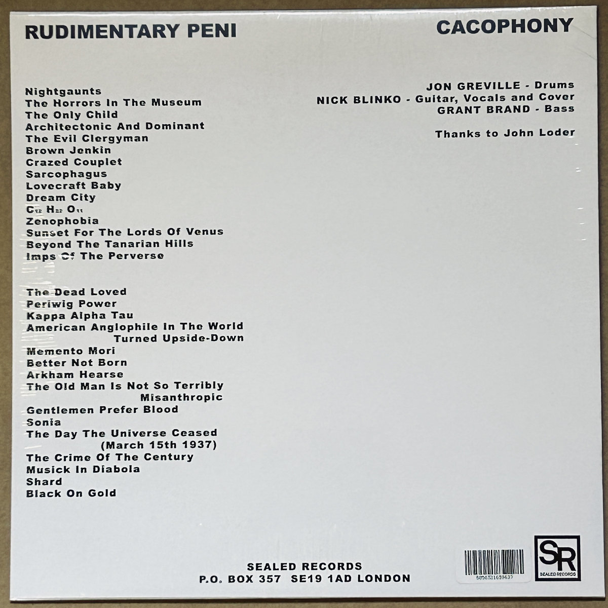 Rudimentary Peni ‎– Cacophony (Vinyl) | Iron Man Records