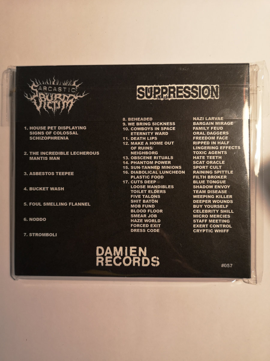 Sarcastic Burn Victim / Suppression split CD | Cementimental