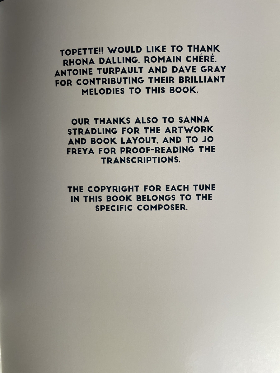 Topette!! Tune Book | TOPETTE