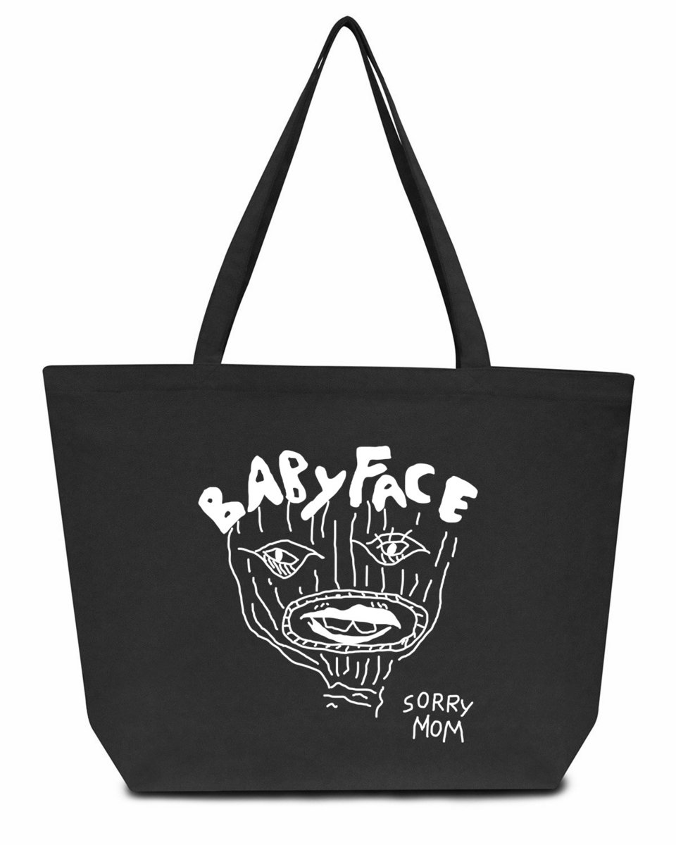 babyface Large Tote - Black | sorry mom