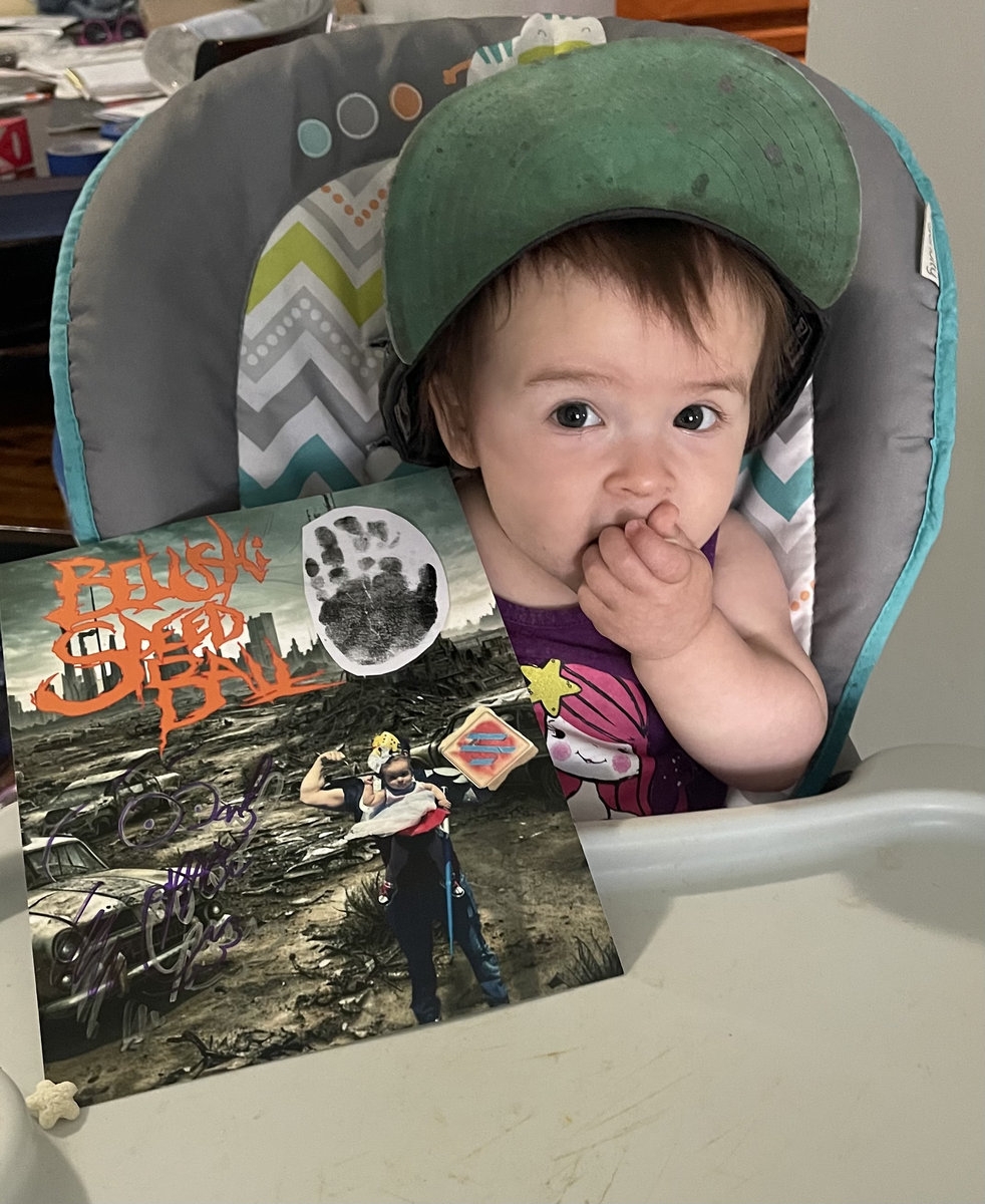 Violet and Daddy autographed 8 x 10 Apocalypse print | Belushi Speed Ball