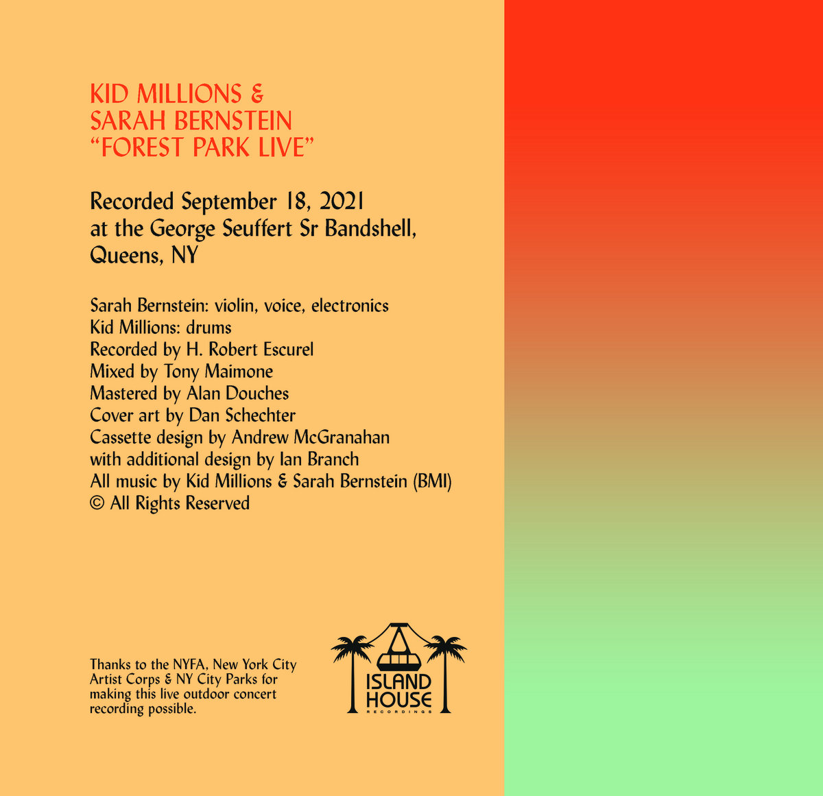 Forest Park Live | Kid Millions and Sarah Bernstein | Kid Millions ...