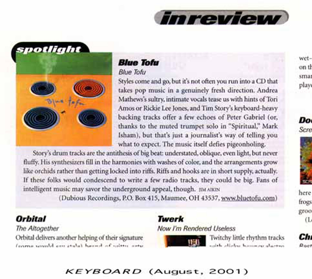 Blue Tofu | Blue Tofu (Tim Story and Andrea Mathews) | Tim Story