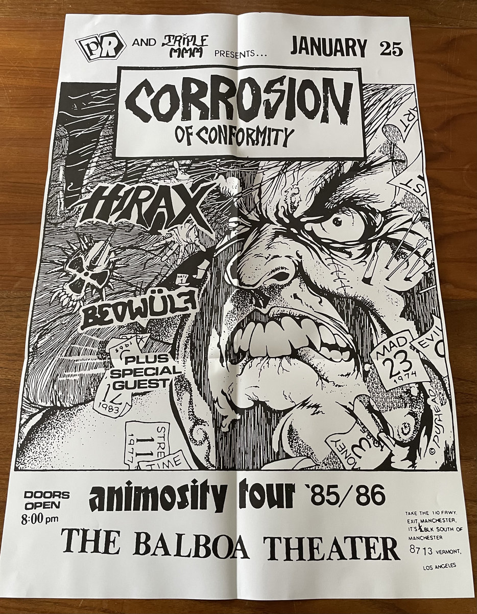 HIRAX "Corrosion Of Conformity / Hirax / Beowulf" Ltd Gig Poster ...