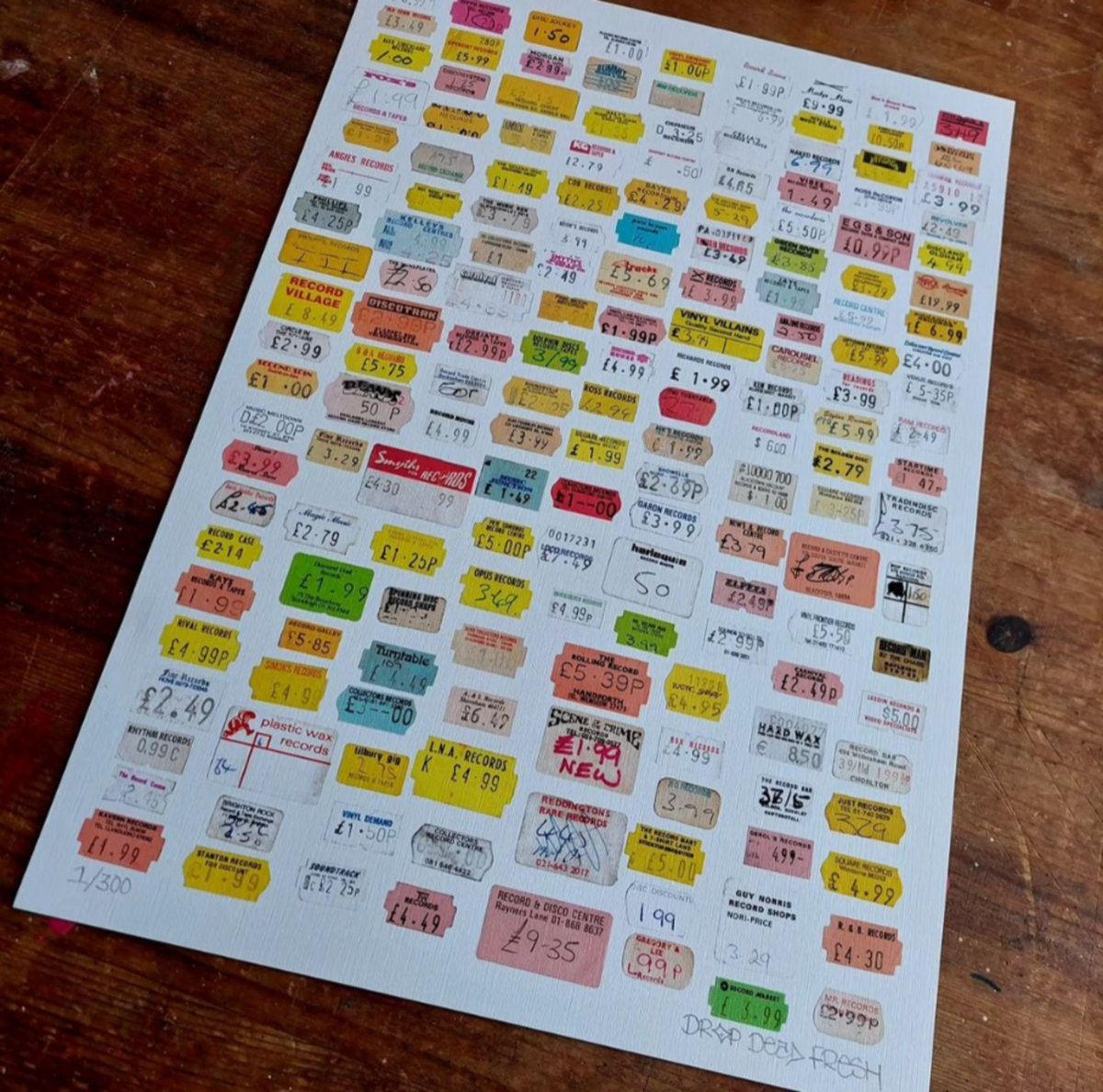 Record Shop Price Sticker A3 Art Print | Deuce Deuce Records