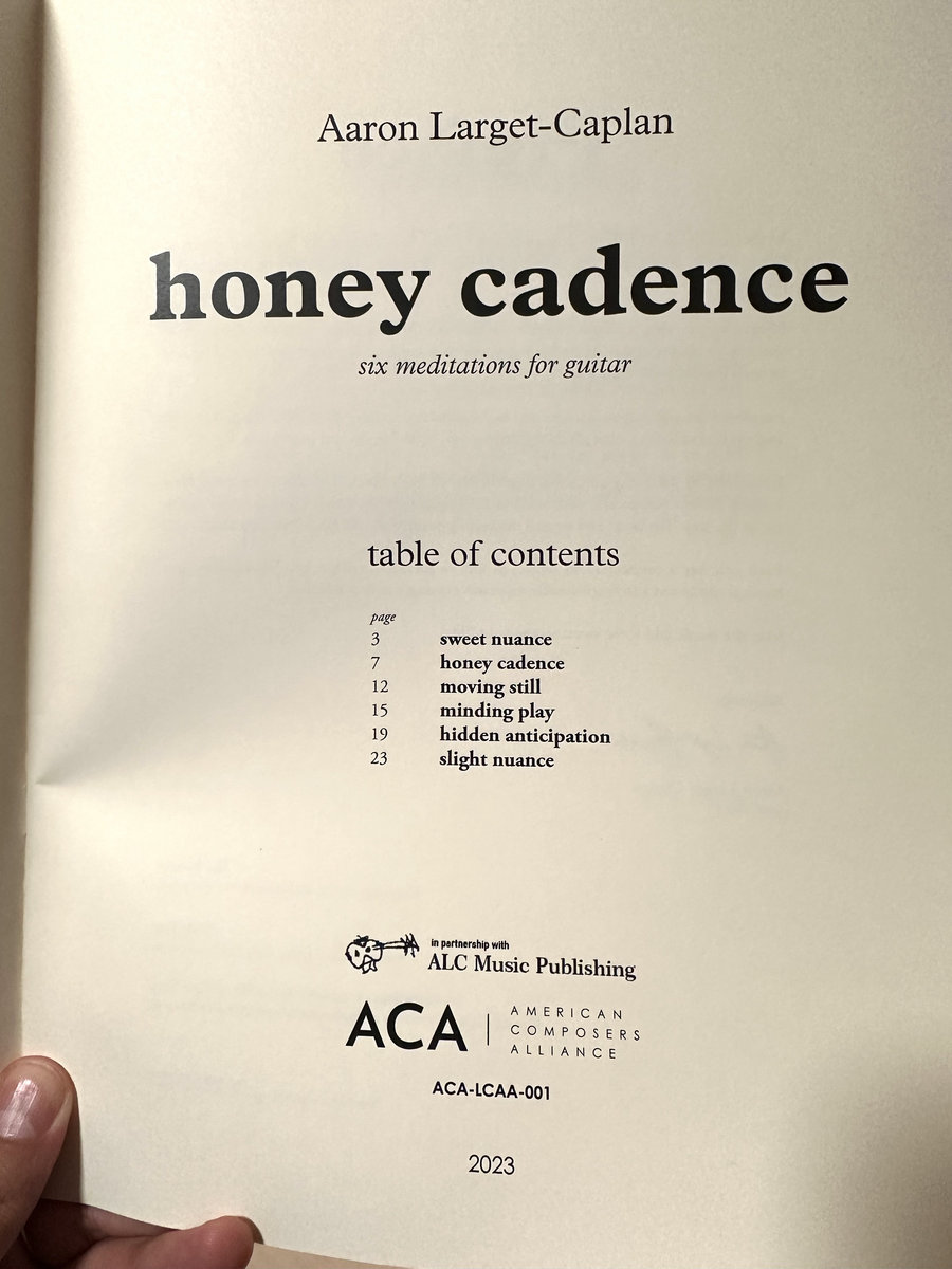 honey cadence sheet music collection | Aaron Larget-Caplan honey cadence sheet music collection | Aaron Larget-Caplan