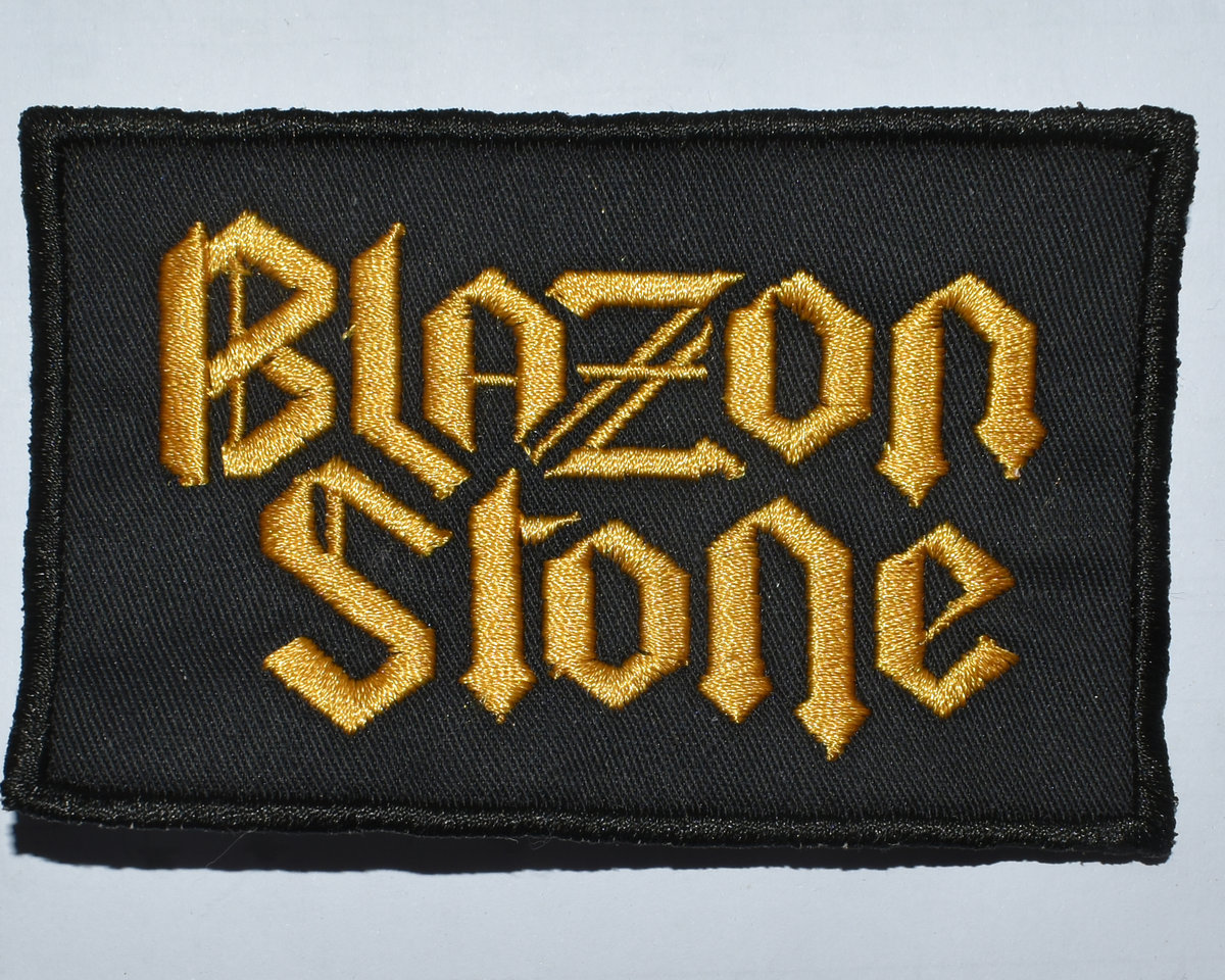 Golden logo patch - rectangle | Blazon Stone