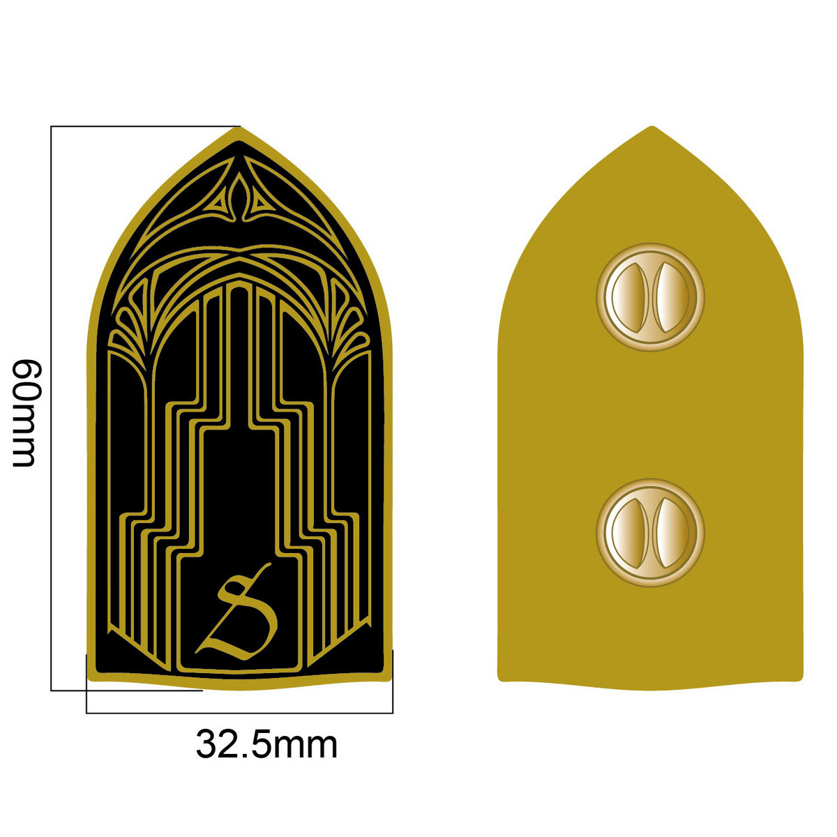 Silhouette golden logo pin's | Antiq
