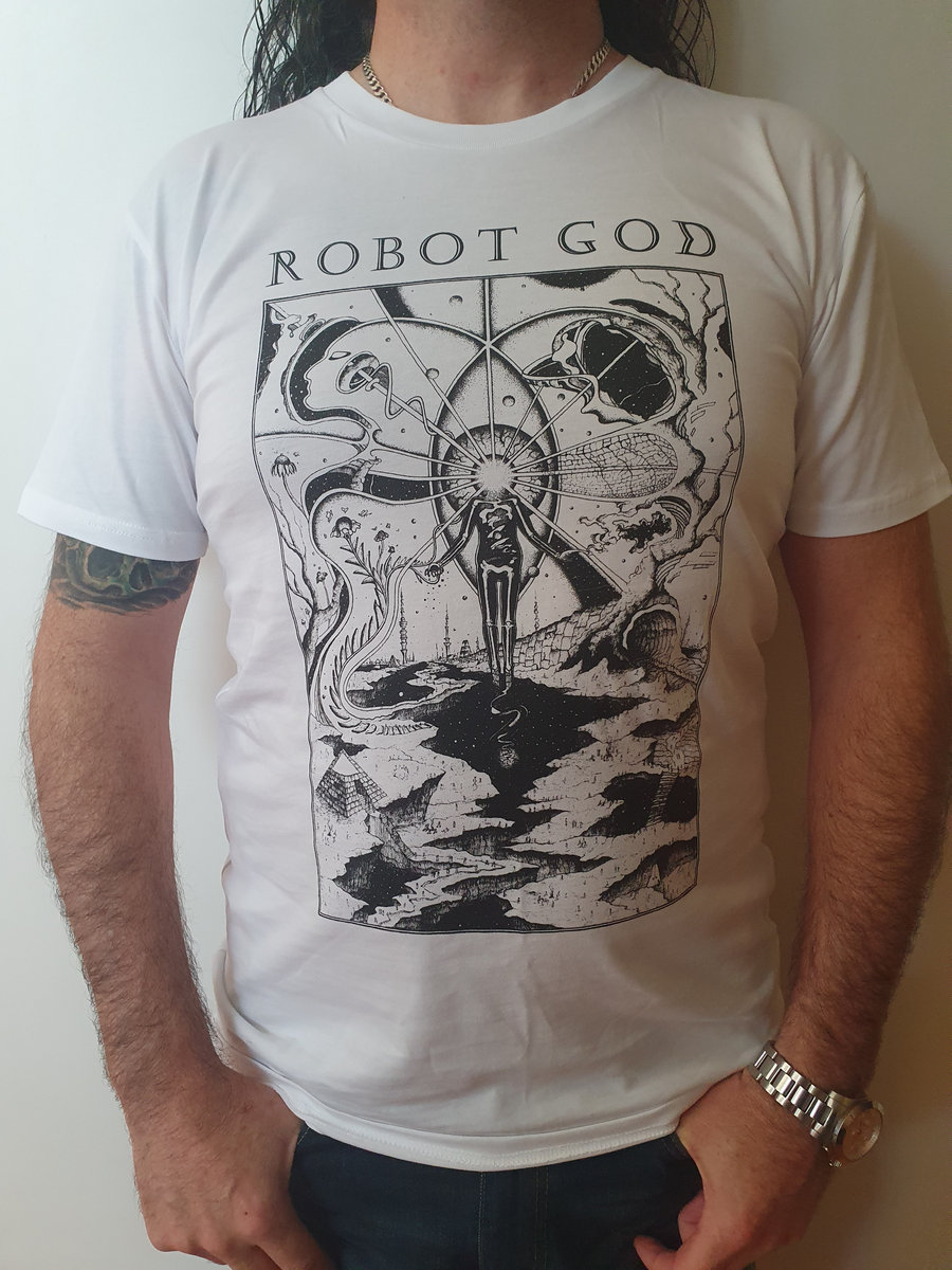 Robot God - White Screen Printed Tee's (Pim Verheul Design) | Robot God