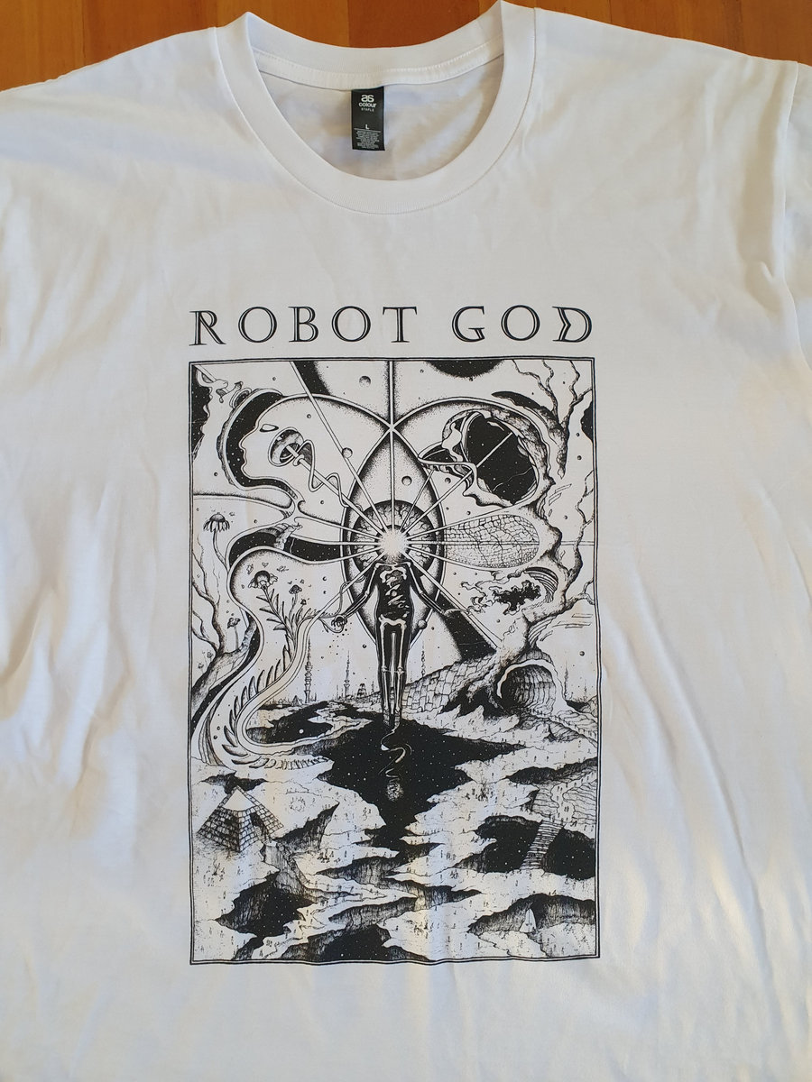 Robot God - White Screen Printed Tee's (Pim Verheul Design) | Robot God