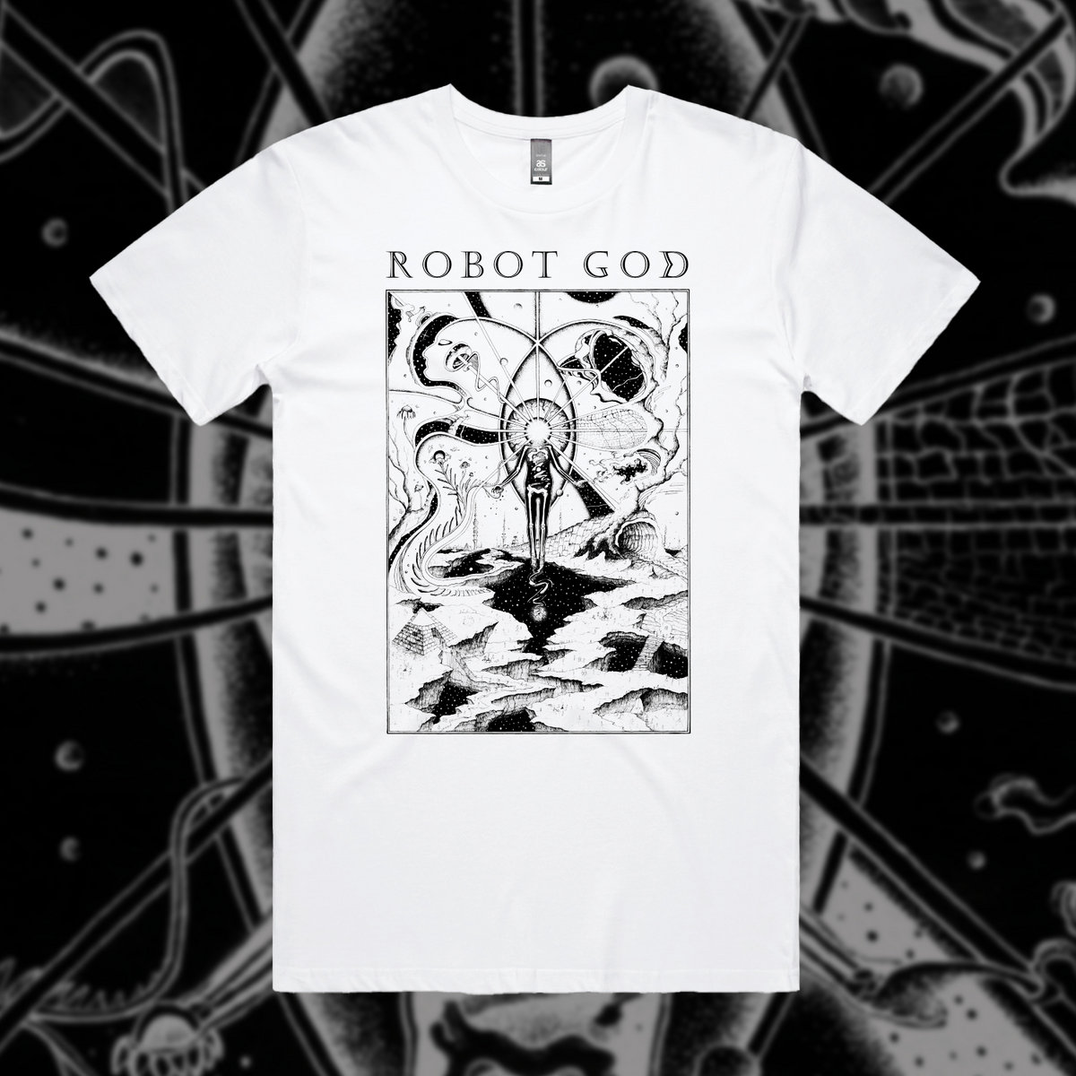 Robot God - White Screen Printed Tee's (Pim Verheul Design) | Robot God