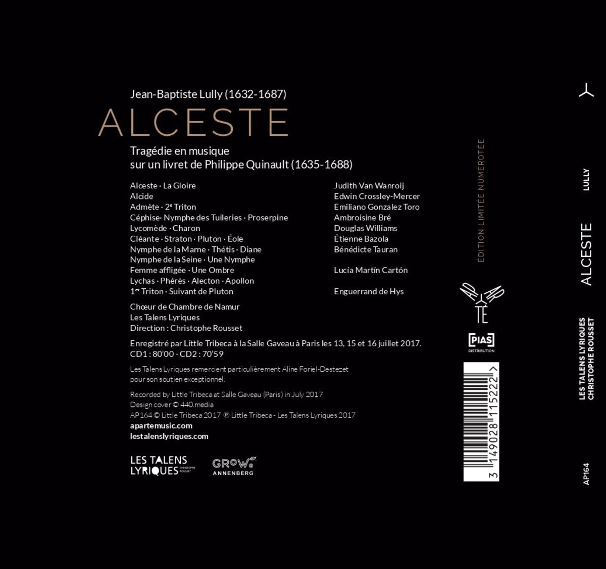 Lully : Alceste | Christophe Rousset, Les Talens Lyriques, Judith van ...