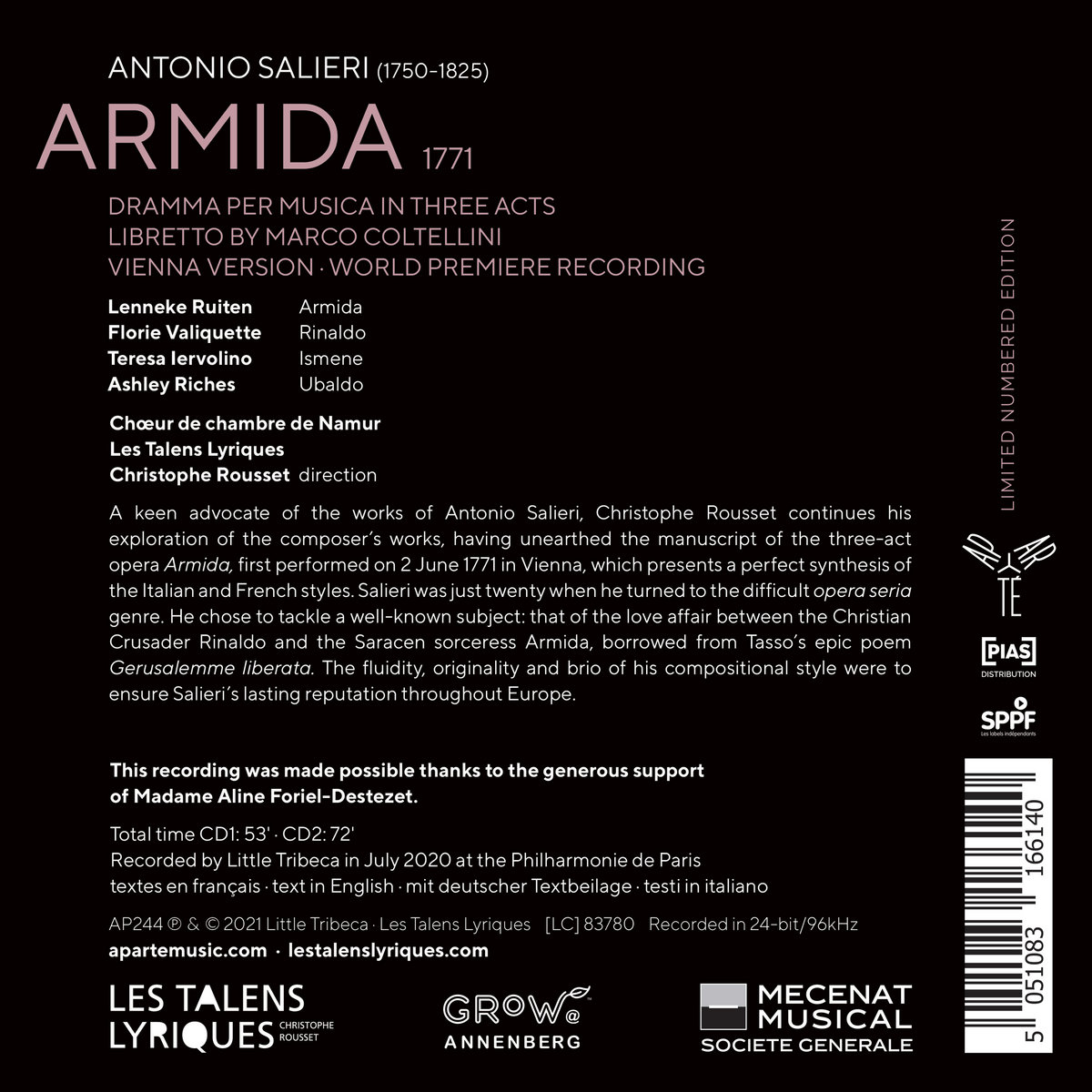 Salieri: Armida | Christophe Rousset, Les Talens Lyriques | Les Talens Lyriques - Christophe Rousset