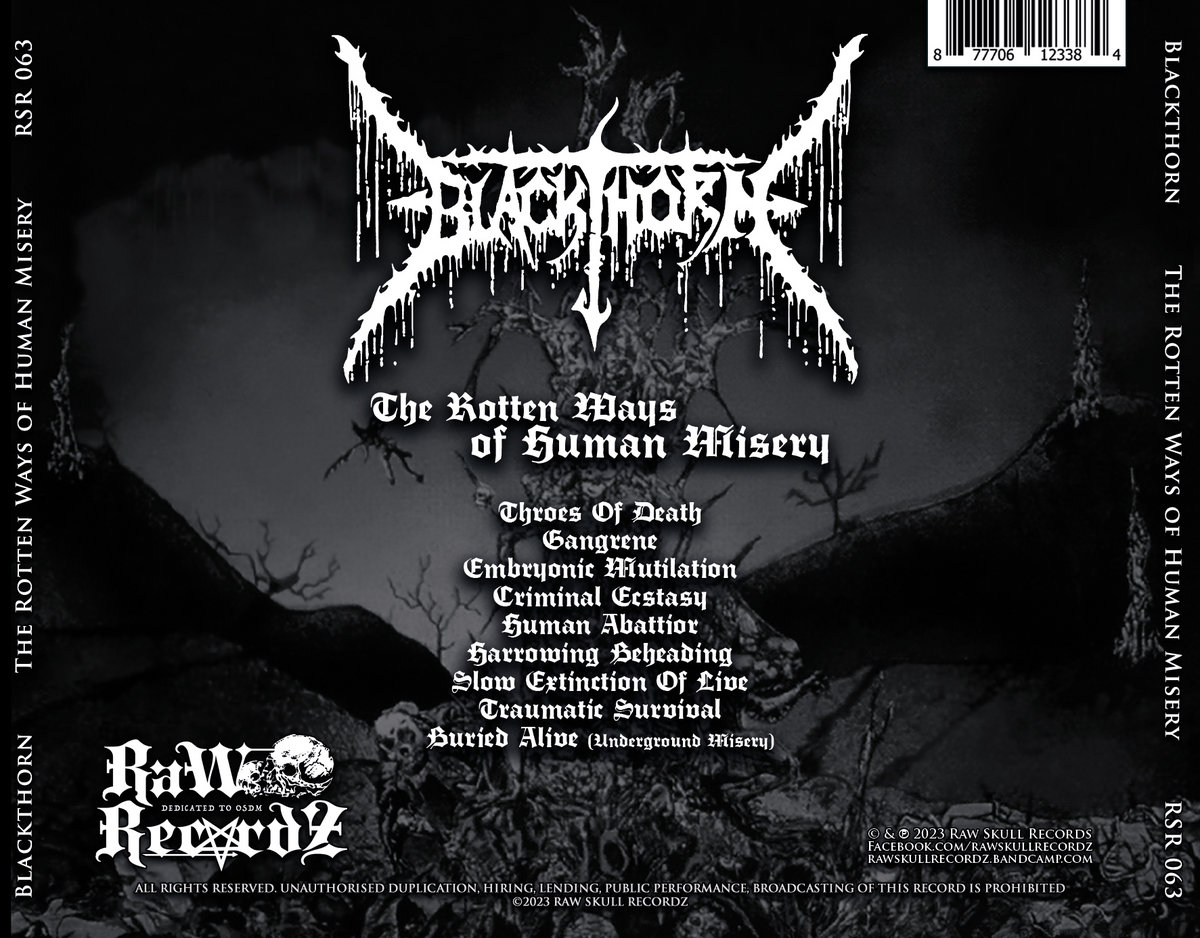 The Rotten Ways of Human Misery | Blackthorn | Raw Skull Recordz