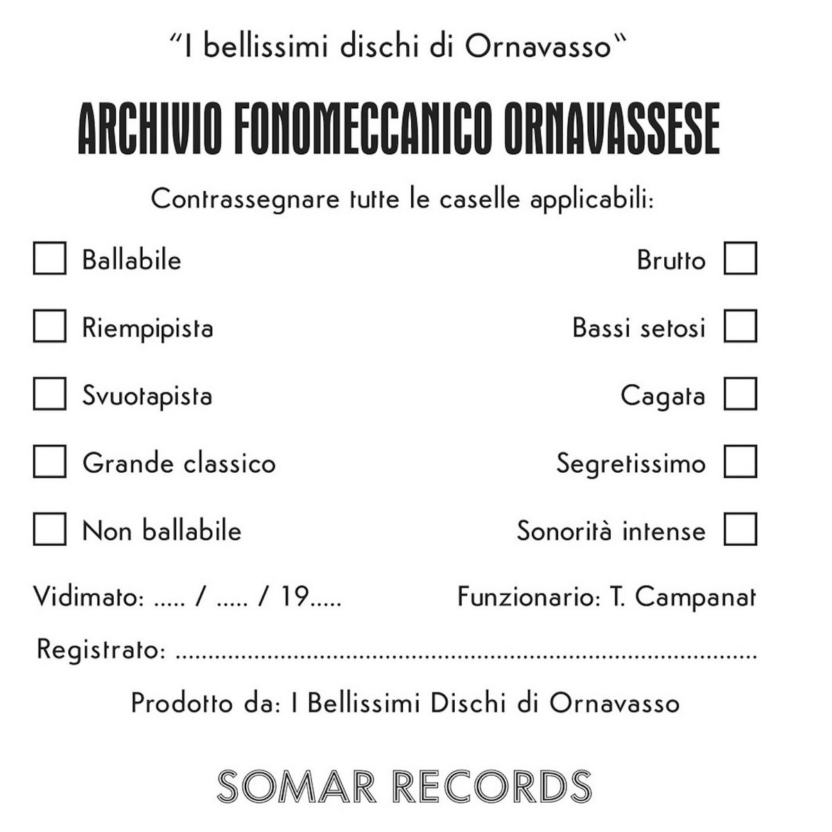 Archivio Fonomeccanico Ornavassese 1.0 | I Bellissimi Dischi di Ornavasso