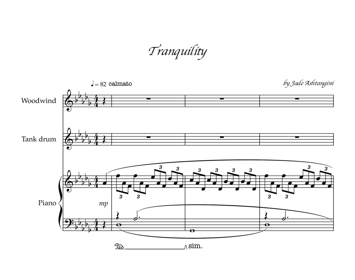 Sheet music - Digital (PDF) - Tranquility | Jade Ashtangini
