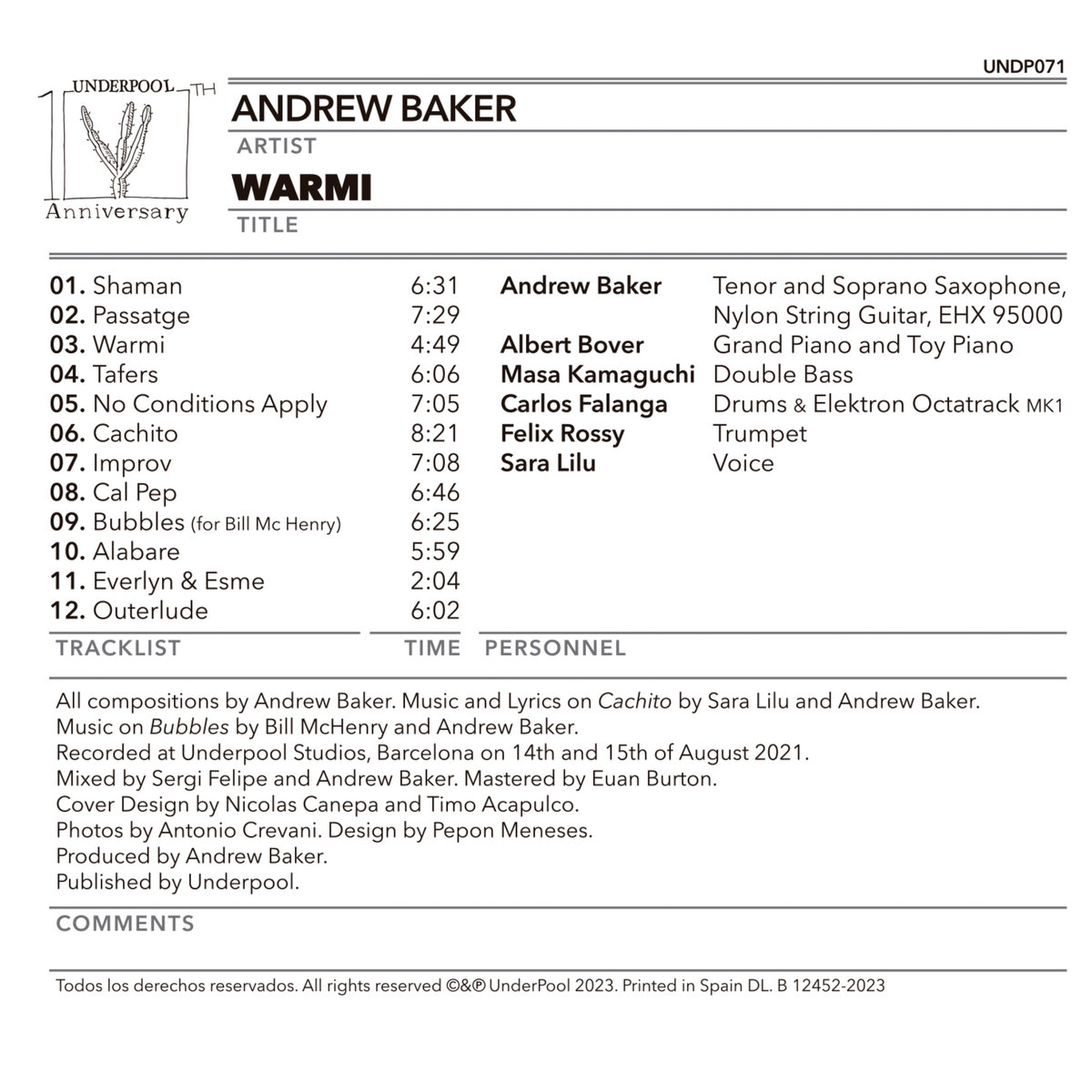 Warmi | Andrew Baker | UnderPool