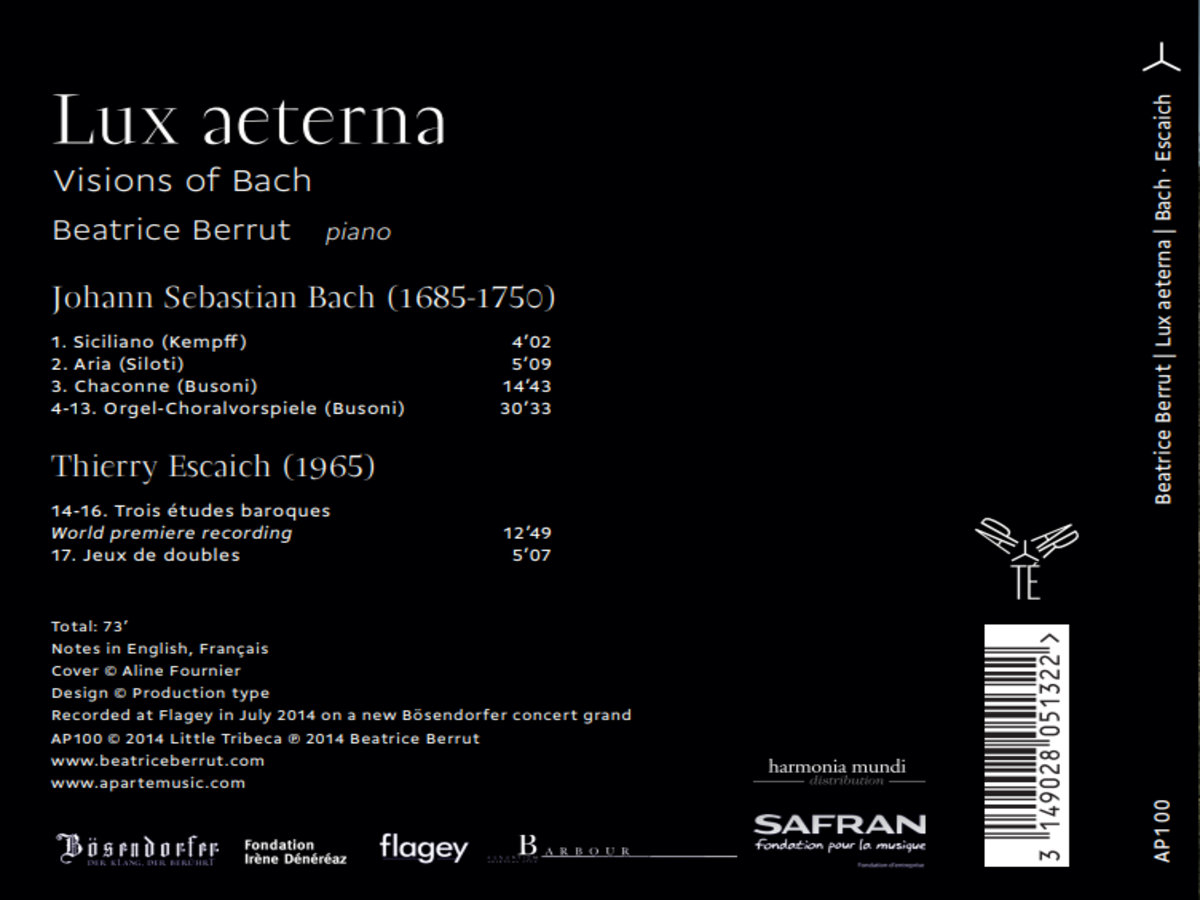 Lux aeterna: Visions of Bach | Beatrice Berrut