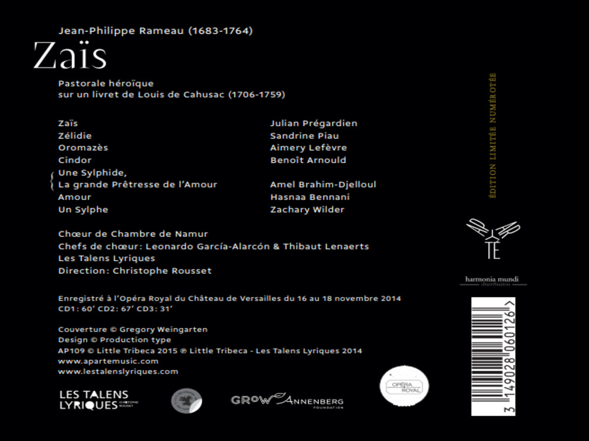 Rameau : Zaïs | Christophe Rousset, Les Talens Lyriques | Les Talens Lyriques - Christophe Rousset