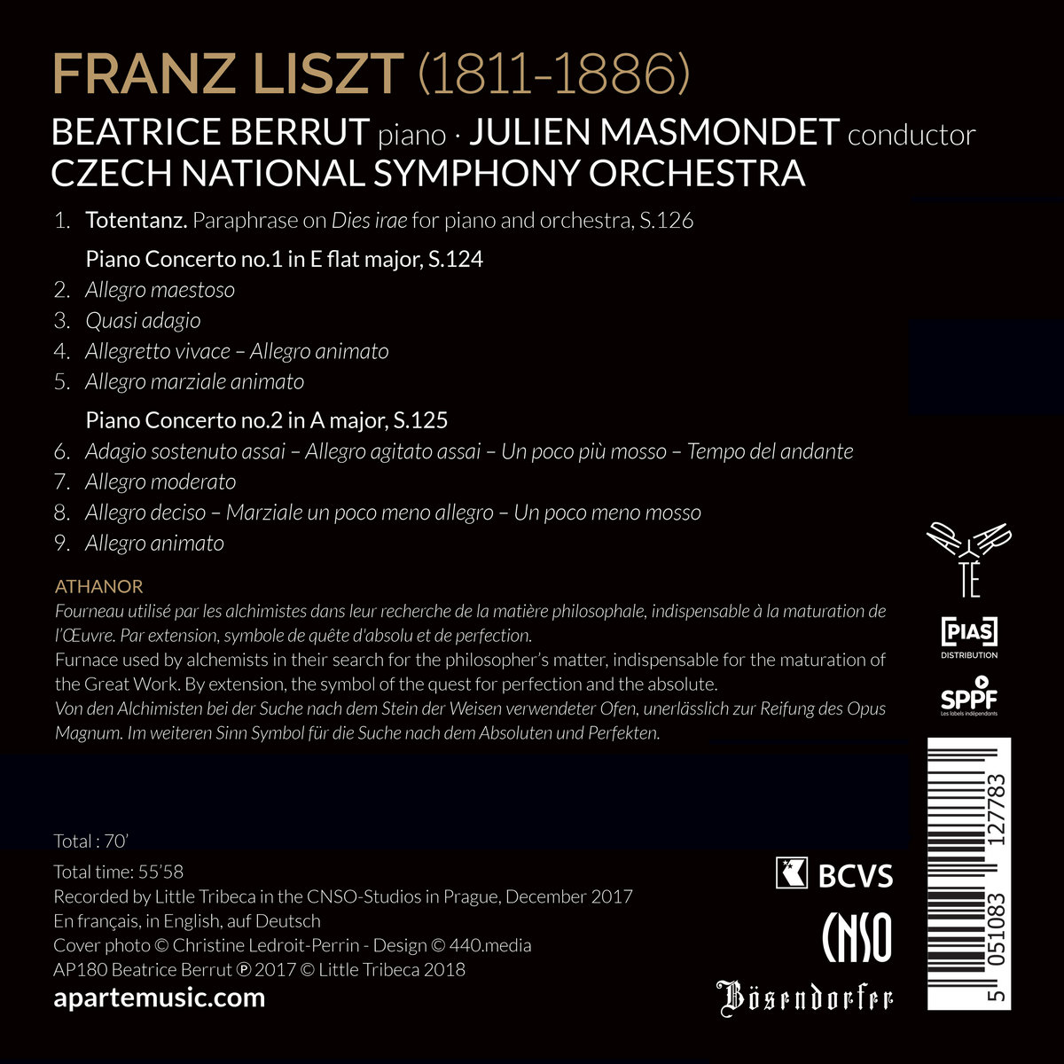 Liszt: "Athanor", Totentanz & Piano Concertos | Beatrice Berrut, Czech ...