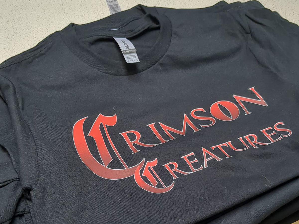 Crimson Creatures Logo T-Shirt (black heavy cotton) | Crimson Creatures