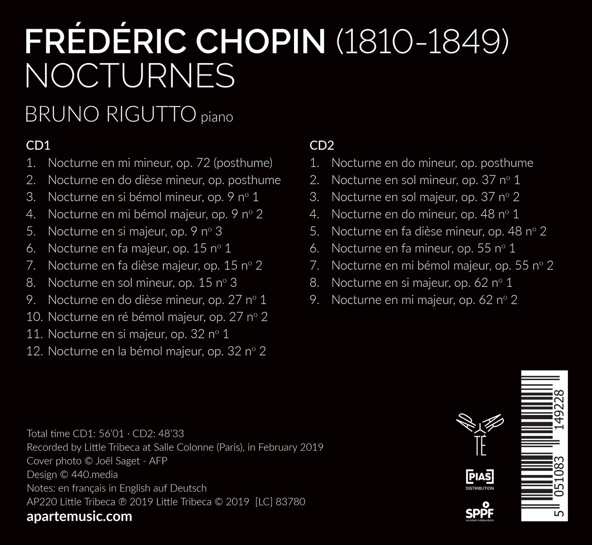 Chopin : Nocturnes | Bruno Rigutto | Aparte Music