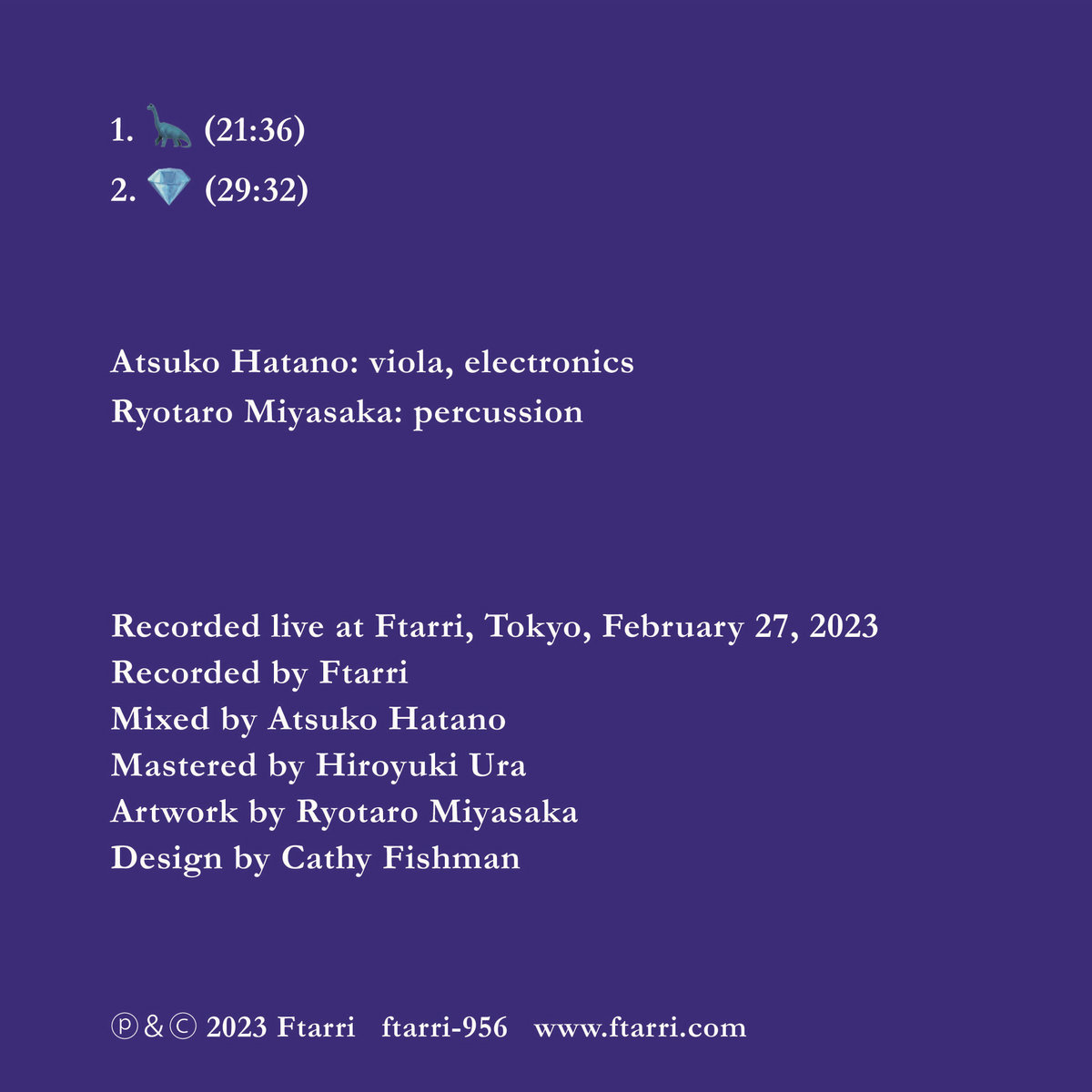 Dinosaur and Gems | Atsuko Hatano / Ryotaro Miyasaka | Ftarri