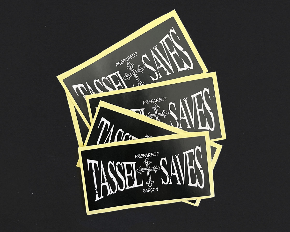 tassel saves sticker 4"x2" | tassel