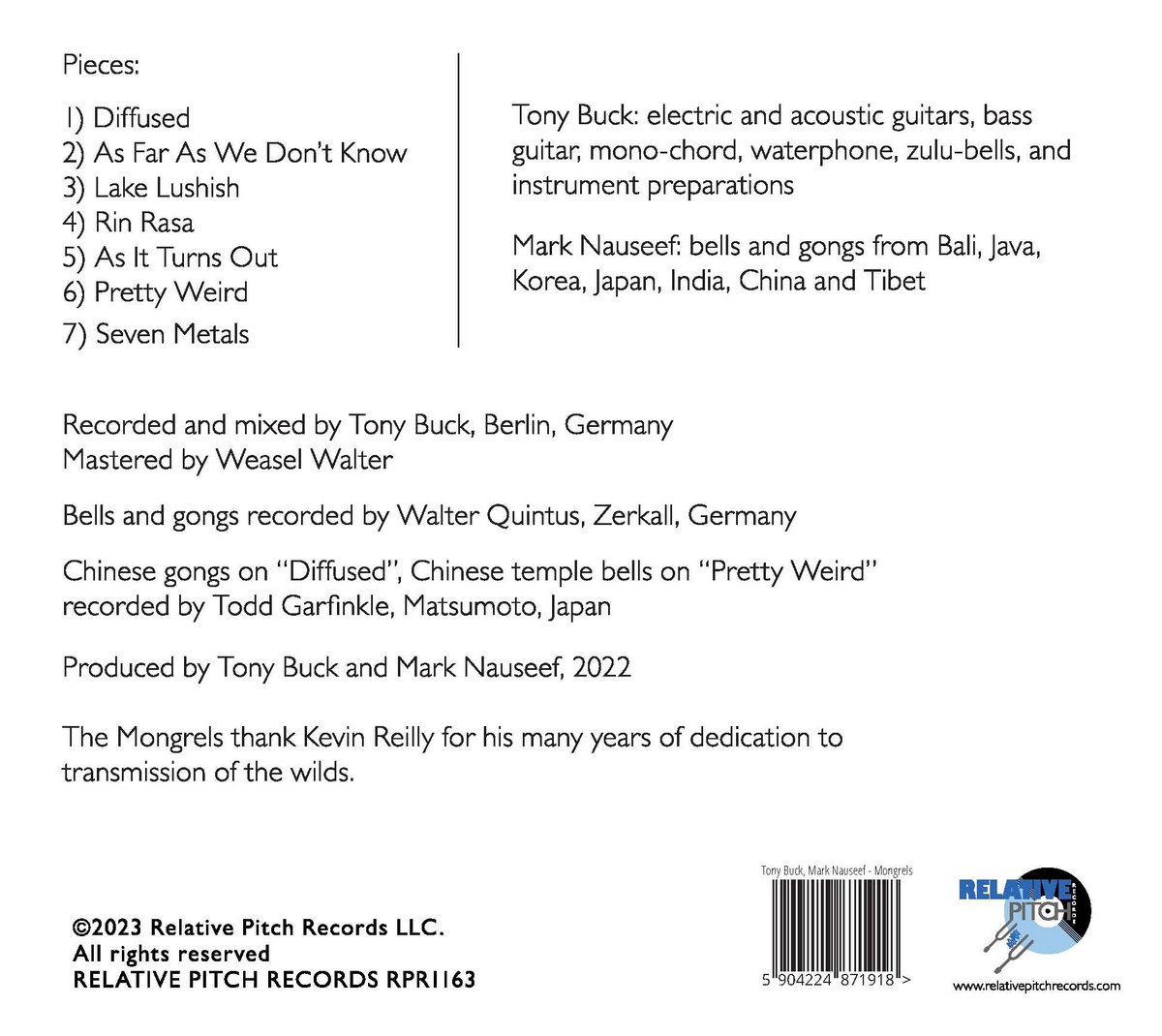 Mongrels | Tony Buck, Mark Nauseef | Relative Pitch Records