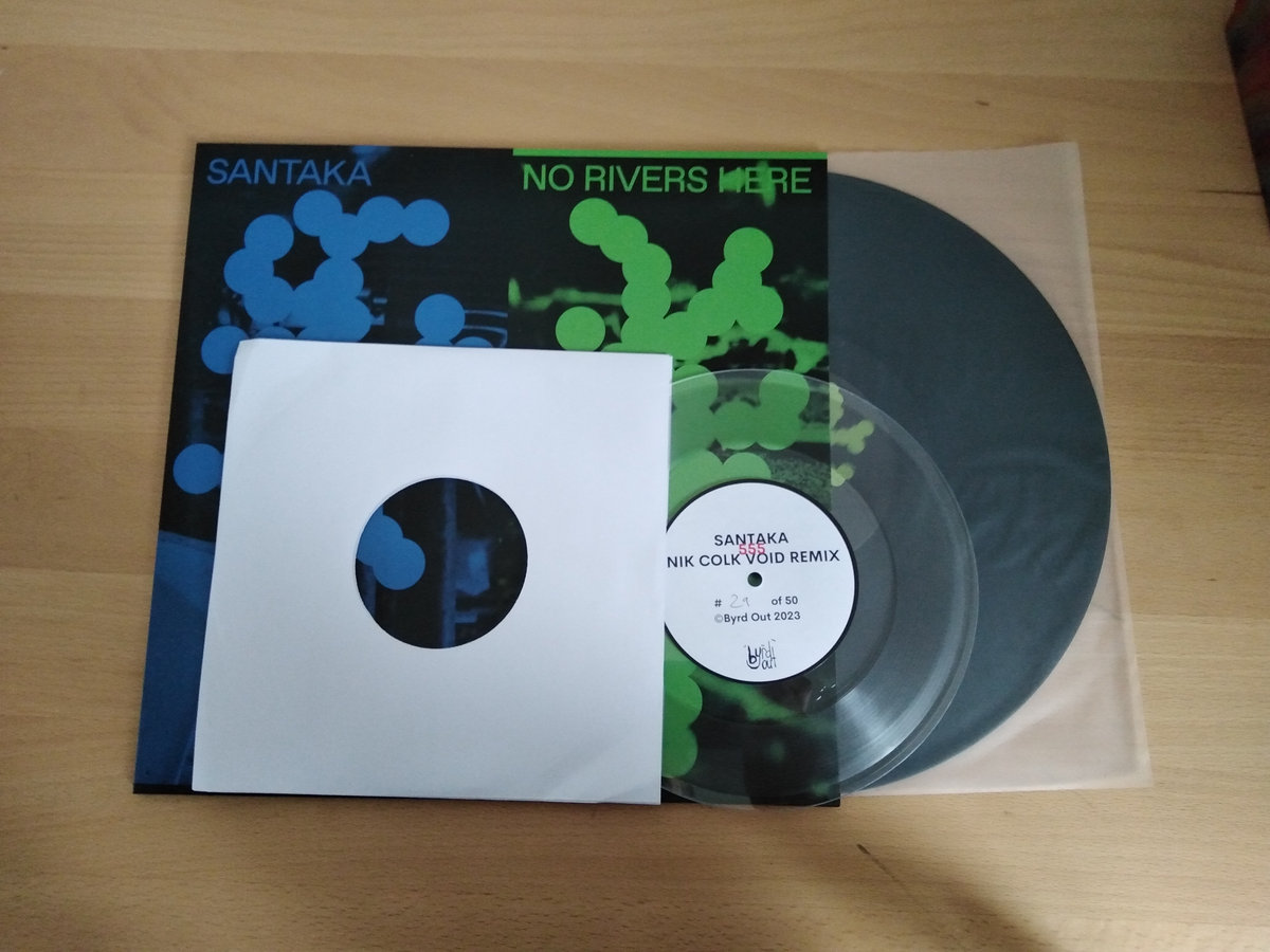 Santaka double [No Rivers Here vinyl LP + 8" clear lathe cut of '555 (Nik Colk Void Remix ...