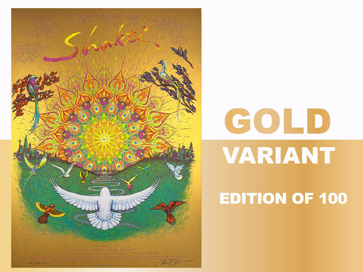 Shakti Tour Poster by Marq Spusta (Gold Variant, Edition of 100) | Shakti