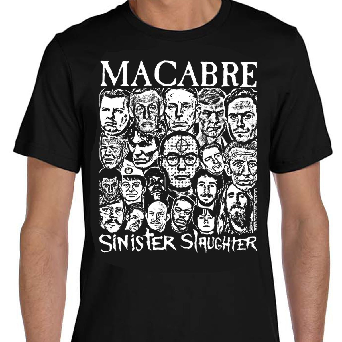 MACABRE Sinister Slaughter 30th Anniversary collage black t-shirt | MACABRE