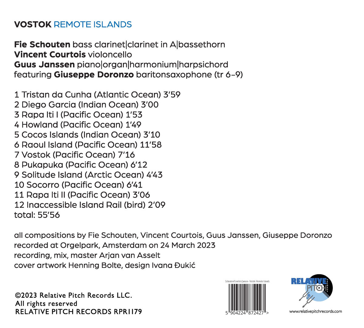 VOSTOK: Remote Islands | Schouten/Courtois/Janssen | Relative Pitch Records