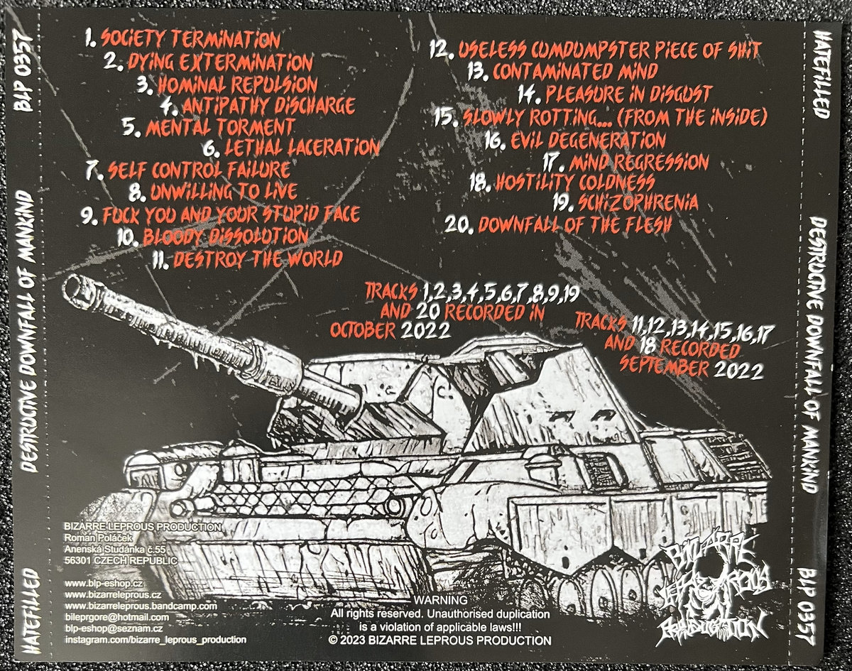 Hatefilled - Destructive Downfall Of Mankind | Disturbed Mind Records