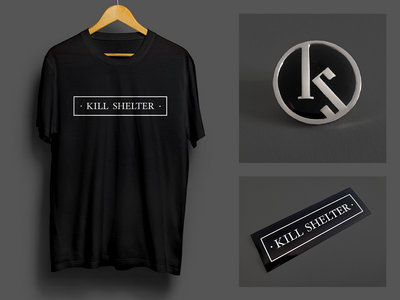 Kill Shelter Fan Bundle: T-Shirt, Enamel Badge & Sticker | Kill Shelter