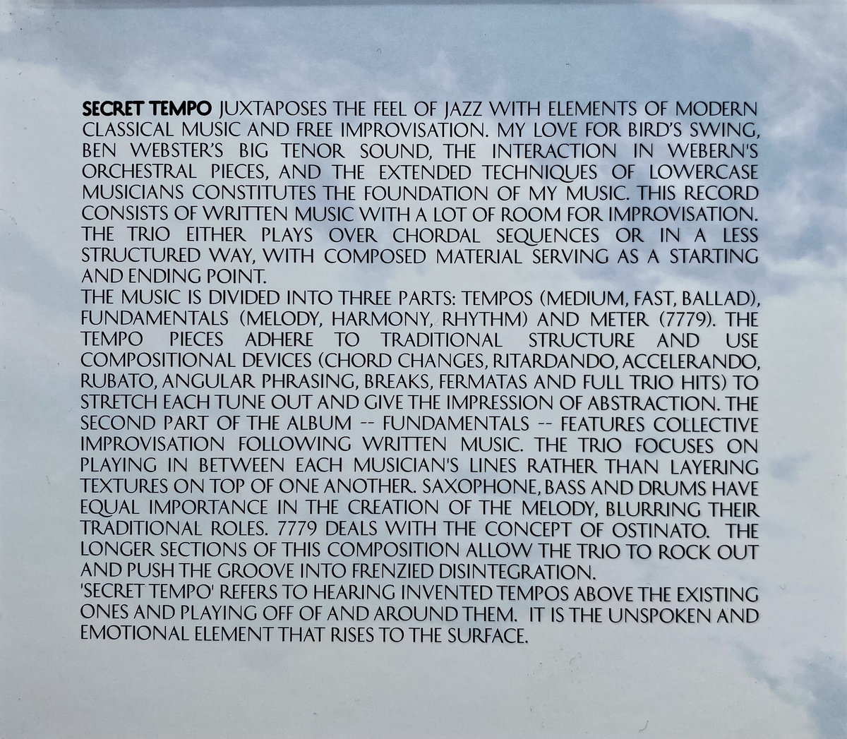 Jonathan Moritz Trio Secret Tempo | Jonathan Moritz