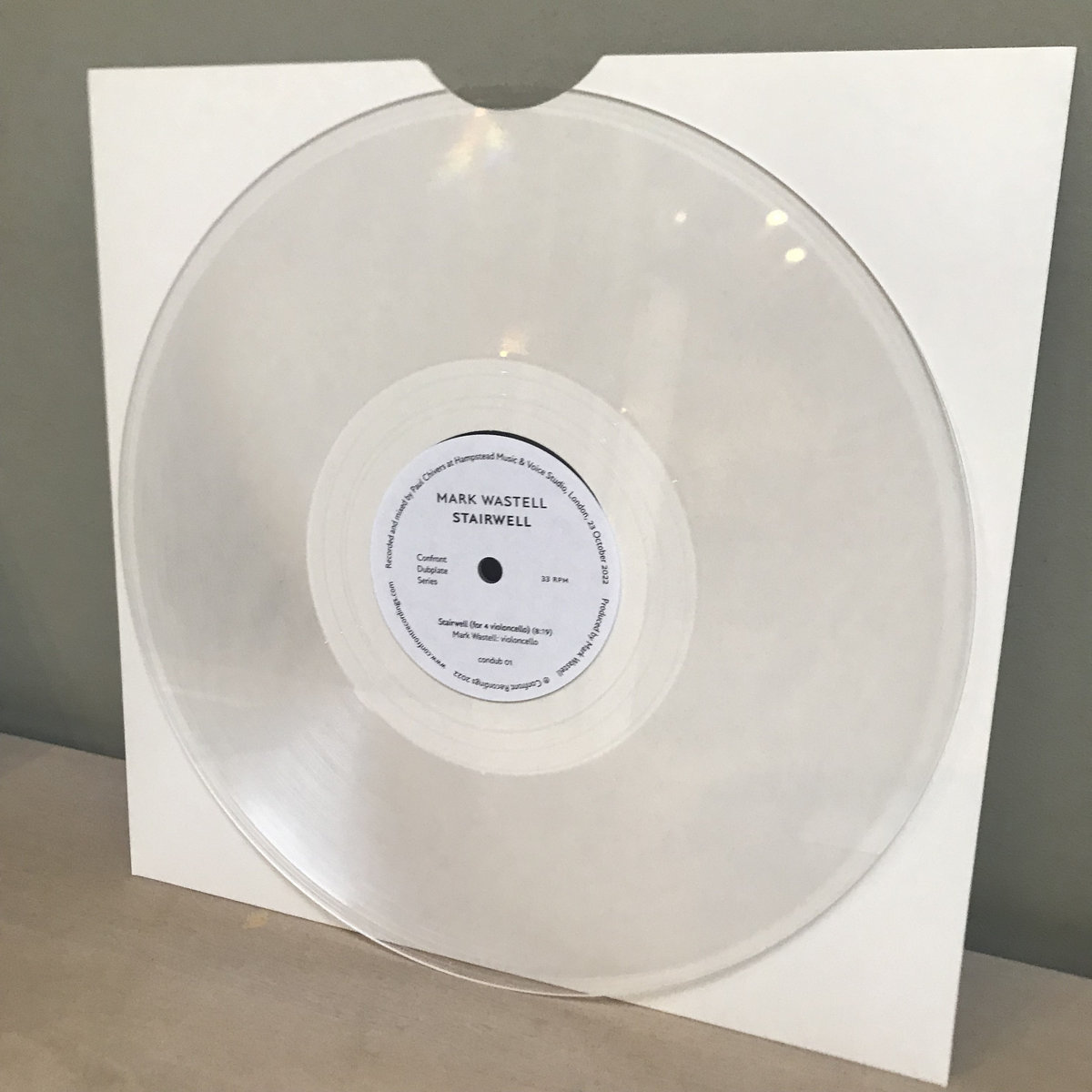 Mark Wastell - Stairwell (for 4 violoncello) 10" one sided, clear ...