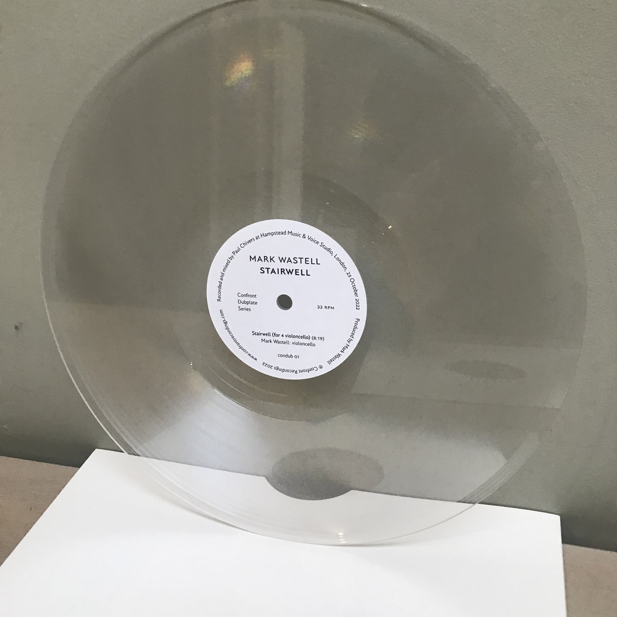Mark Wastell - Stairwell (for 4 violoncello) 10" one sided, clear ...