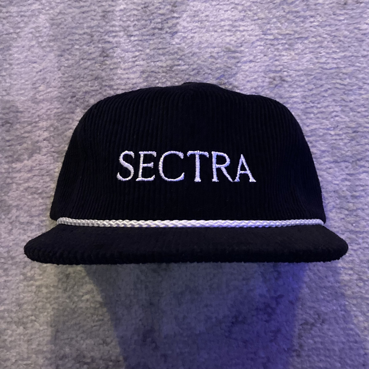 Black/White Logo Corduroy Hat | Sectra