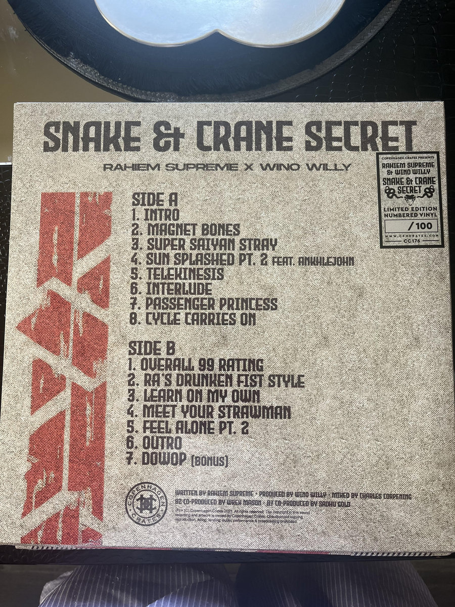 Rahiem Supreme x Wino Willy "Snake & Crane Secret" | Rahiem Supreme