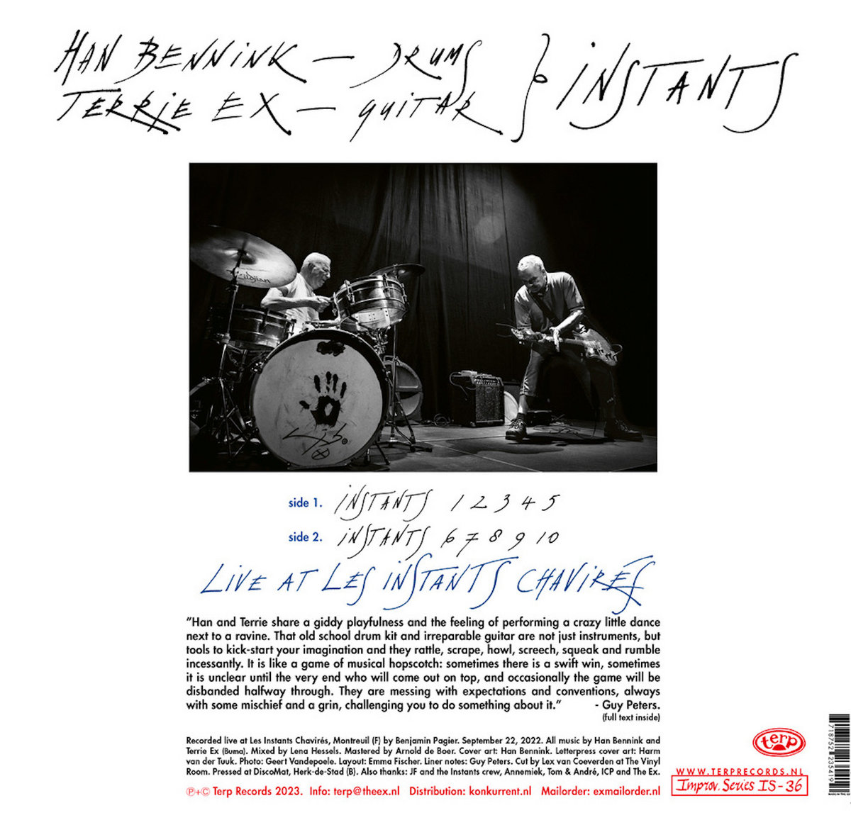 INSTANTS | Han Bennink & Terrie Ex | Terrie Hessels / Terp Records