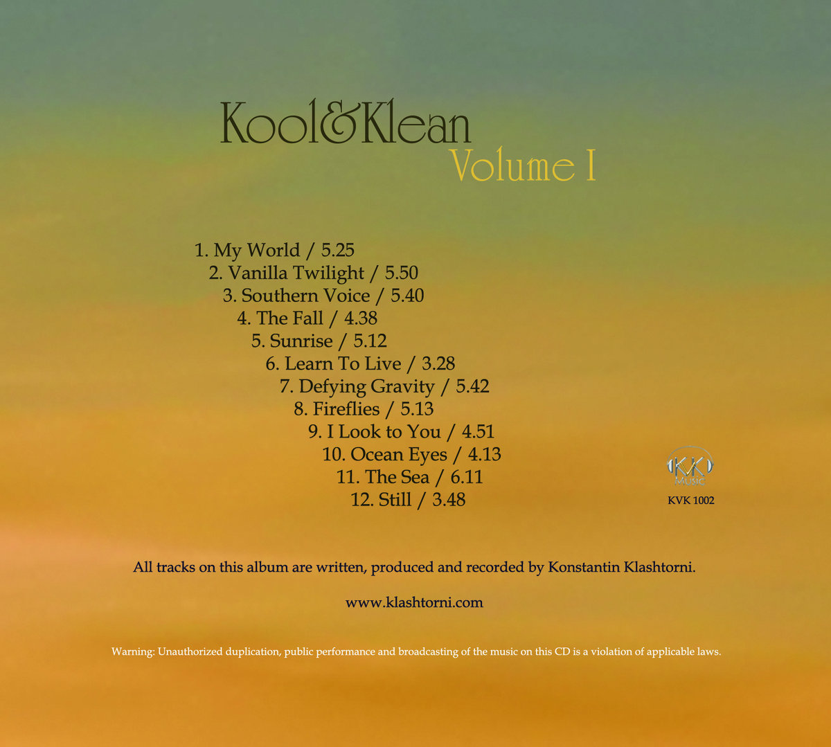 Kool&Klean - Volume I | Konstantin Klashtorni