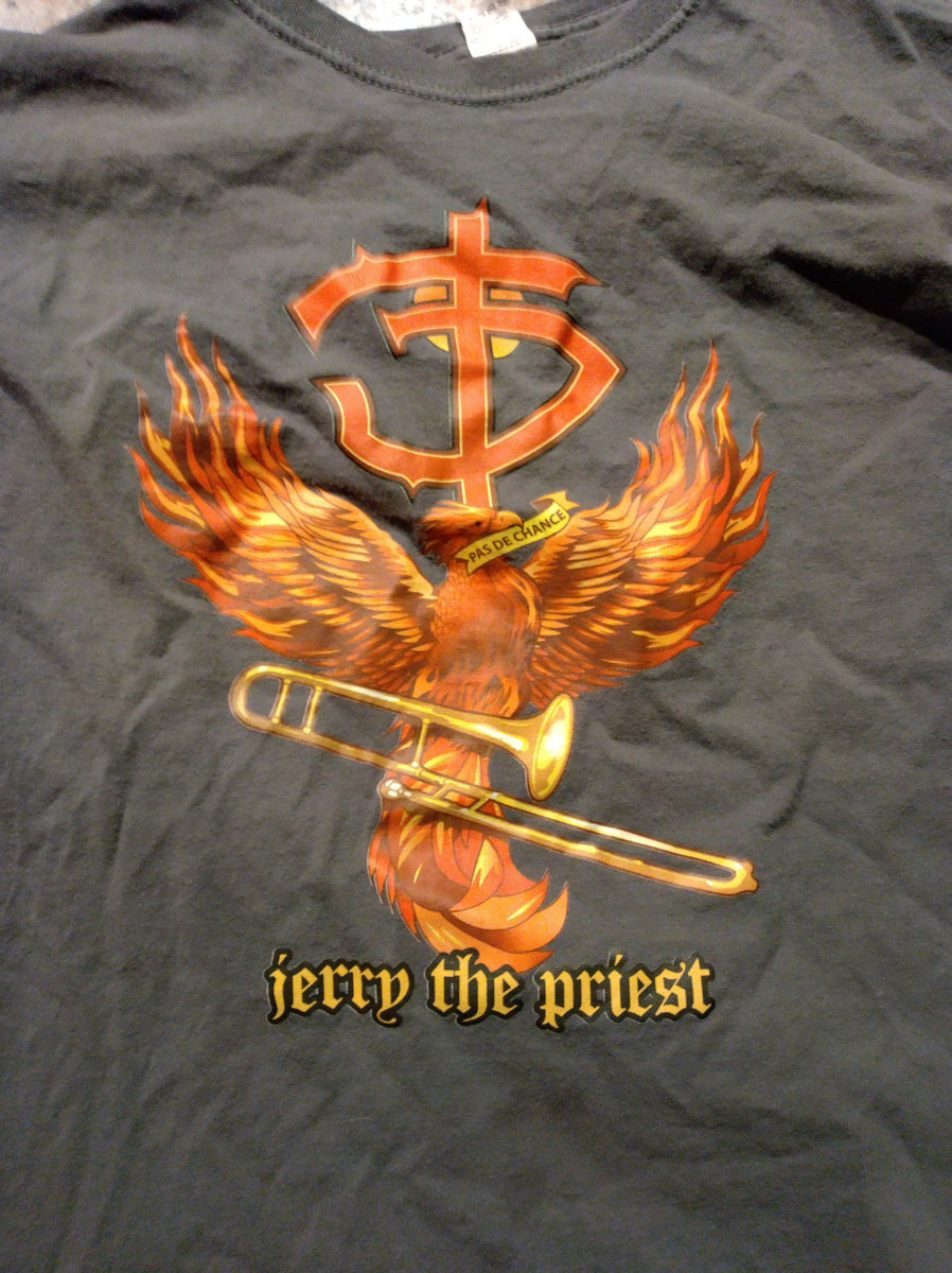 jerry the priest t-shirt | jerry and the pill paupers