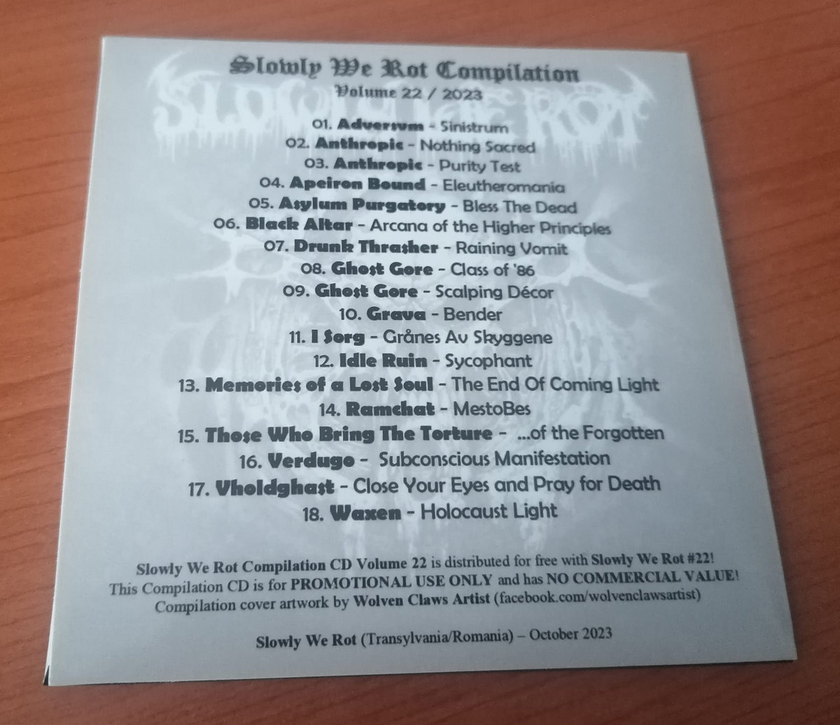 Slowly We Rot #22 / 2023 (print zine) | Slowly We Rot Magazine