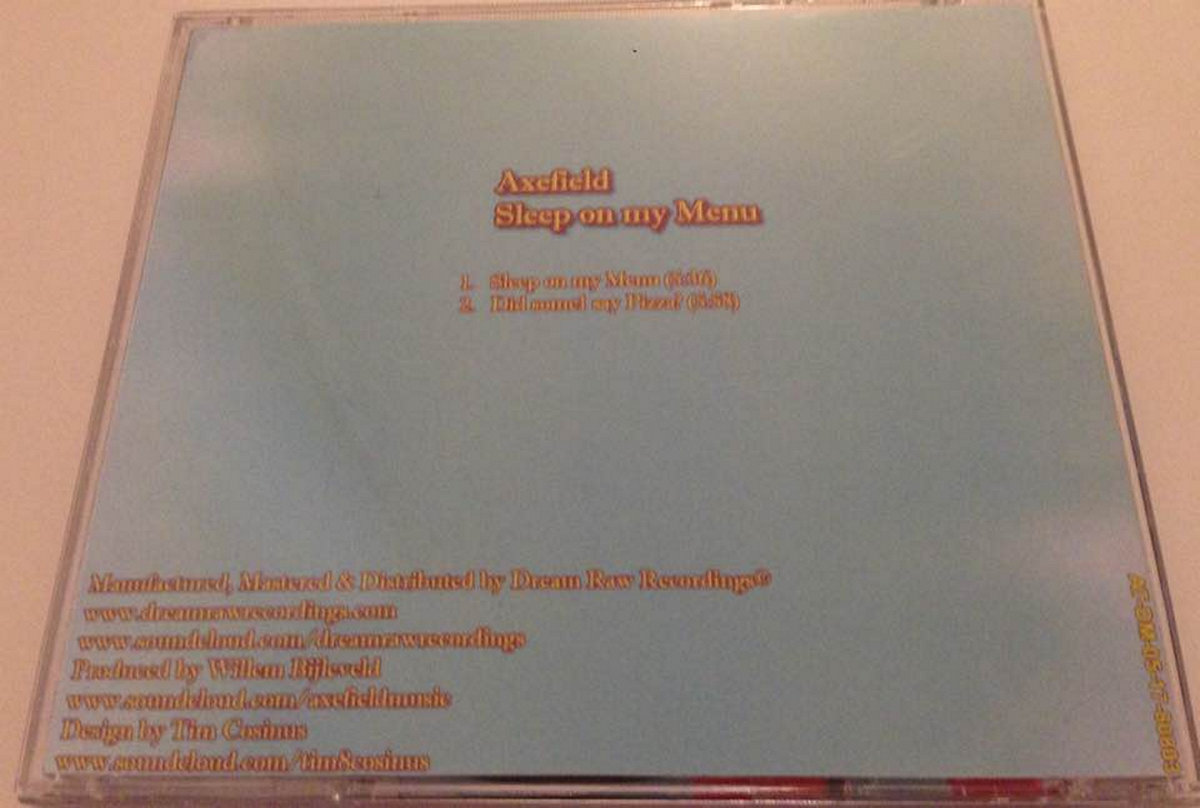 Sleep on my menu | Axefield | Dream Raw Recordings