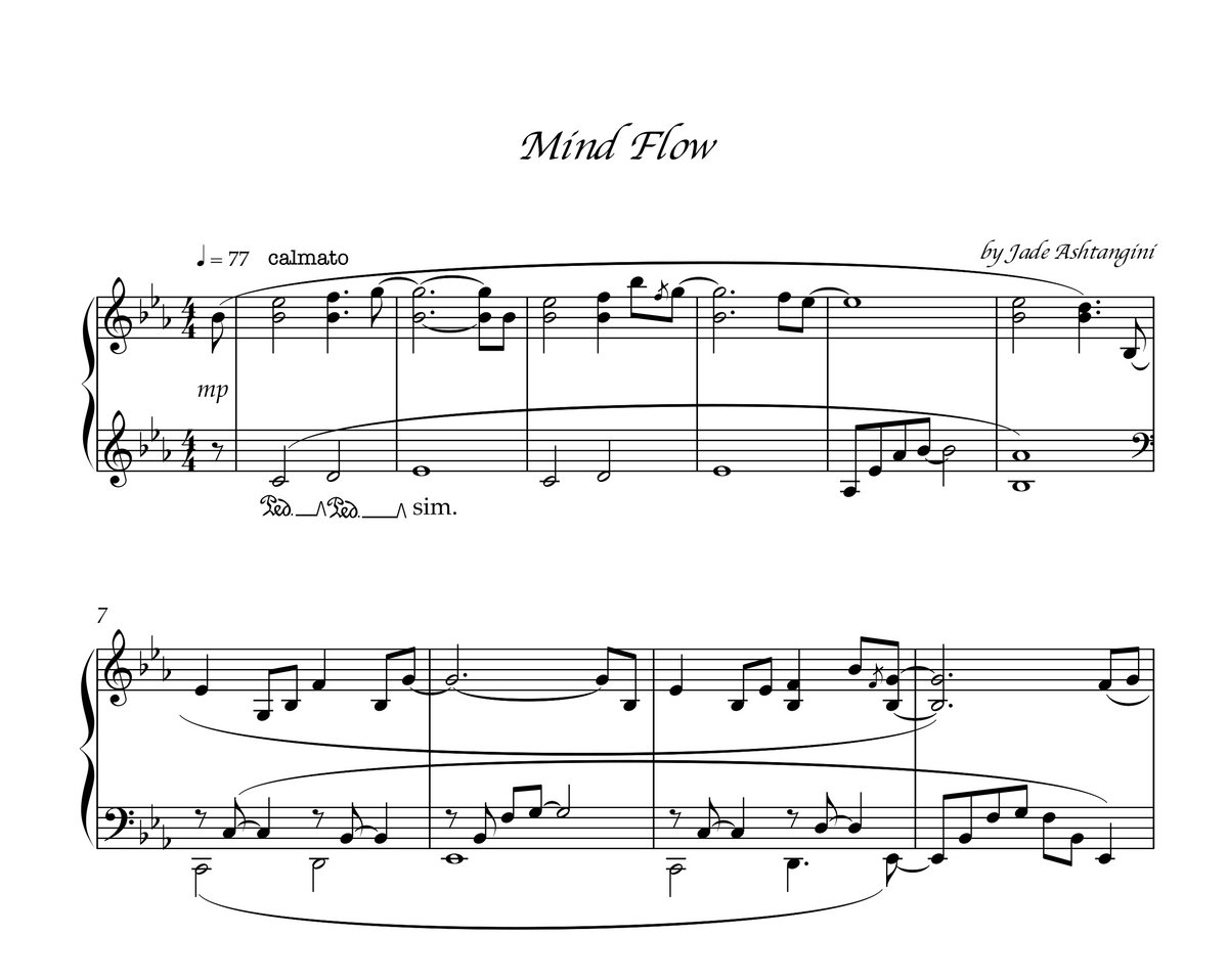 Sheet Music (Digital PDF) - Mind Flow | Jade Ashtangini