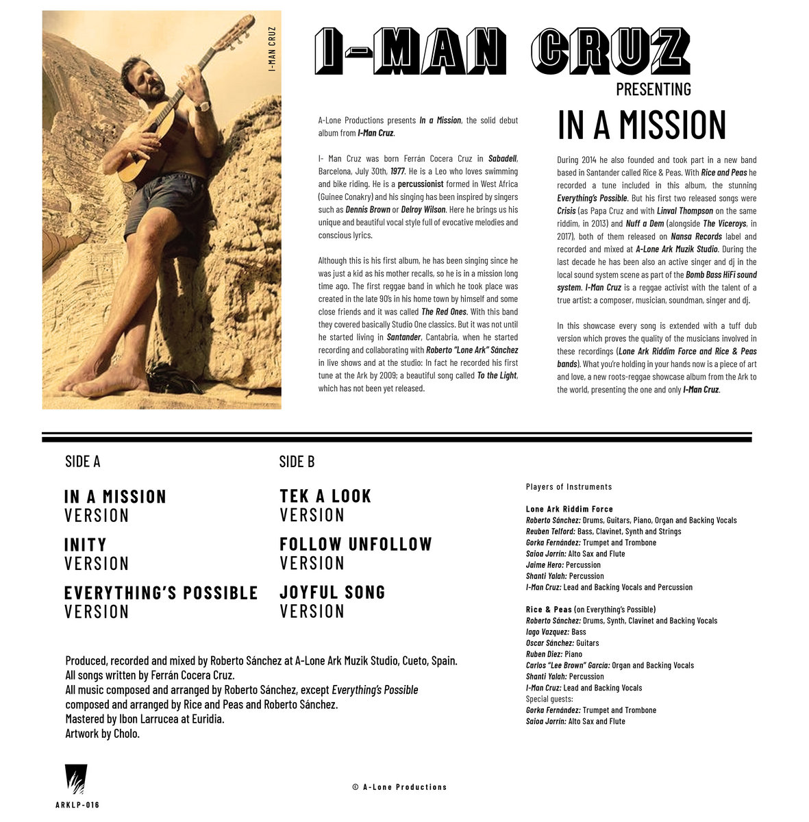 I-Man Cruz - In A Mission LP | A-LONE REGGAE SHOP
