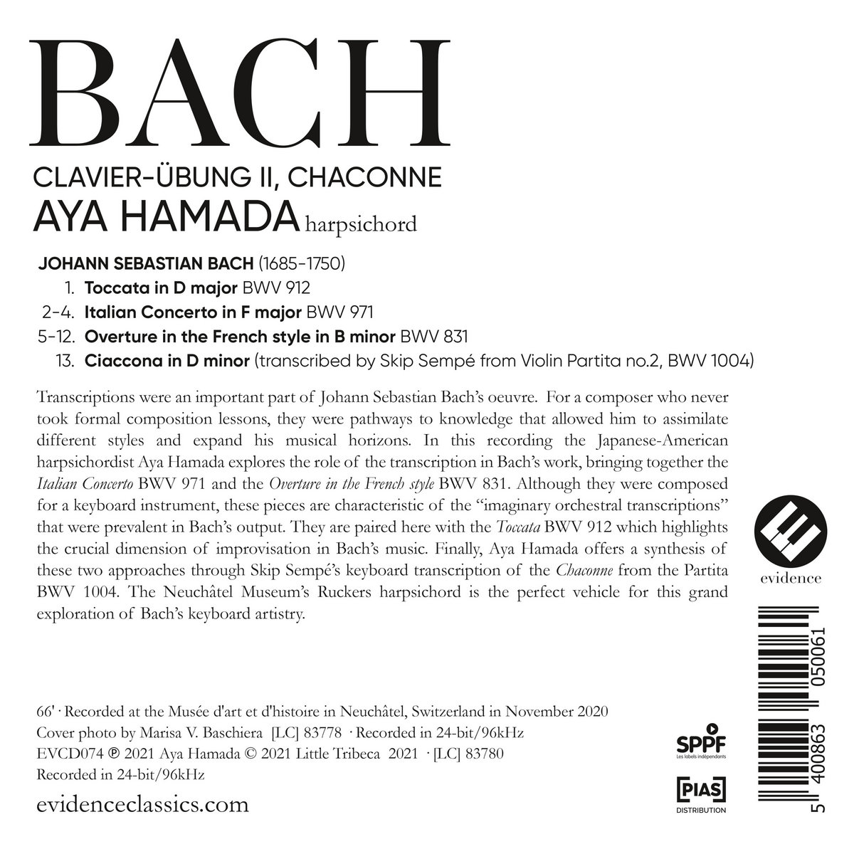 Bach: Clavier-Übung II, Chaconne | Aya Hamada