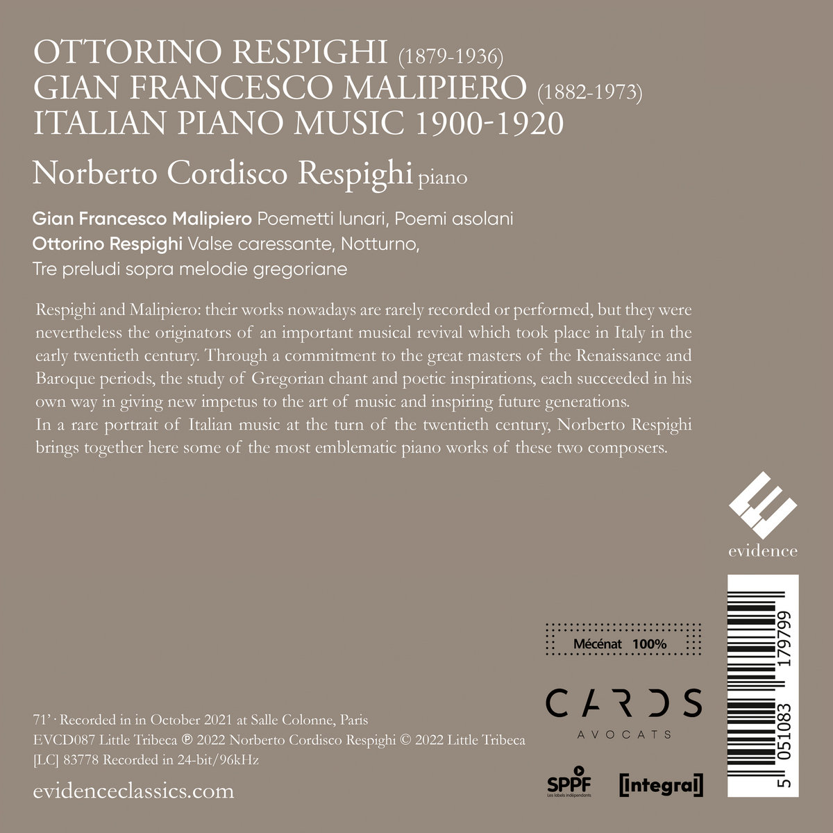 Respighi, Malipiero: Italian Piano Music 1900-1920 | Norberto Cordisco ...